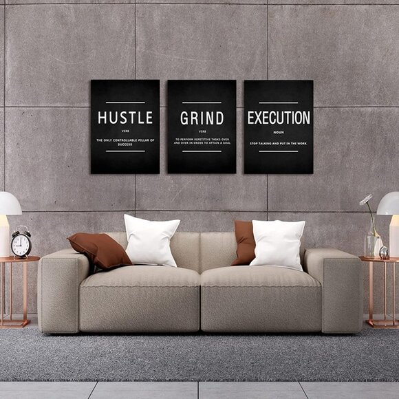 Wall Decor | New Canvas Painting Wall Art Grind Hustle Execution Motivational Wall Art | Poshmark